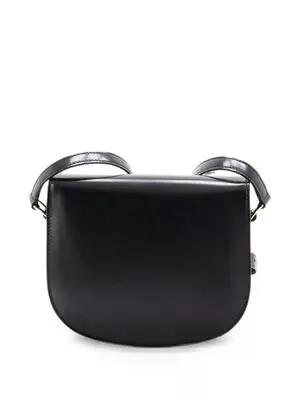 Celine Triomphe Besace Clea Flap Bag Leather Shoulder Bag - Black