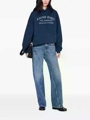 ANINE BING Harvey Logo Detail Hoodie