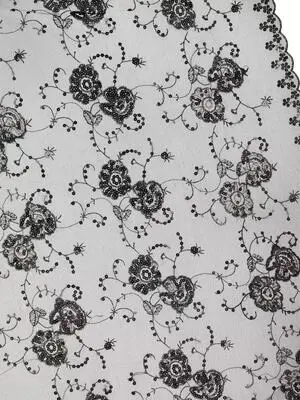 Vintage Floral-lace Sequin-embellished Scarf
