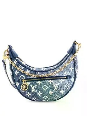LOUIS VUITTON Loop Handbag Monogram Jacquard Denim Hobo Bag - Blue