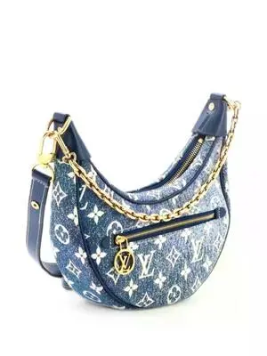 LOUIS VUITTON Loop Handbag Monogram Jacquard Denim Hobo Bag