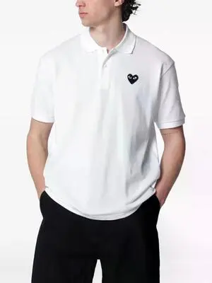 Comme Des Garçons Logo Heart-patch Polo Shirt