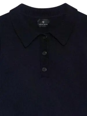 ANINE BING Lee Polo Sweater - Blue