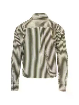 Max Mara Striped Cotton Shirt - Green