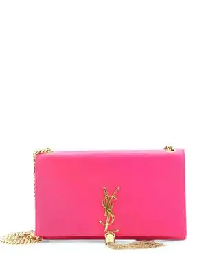 Saint Laurent Classic Monogram Tassel Leather Medium Crossbody Bag - Pink