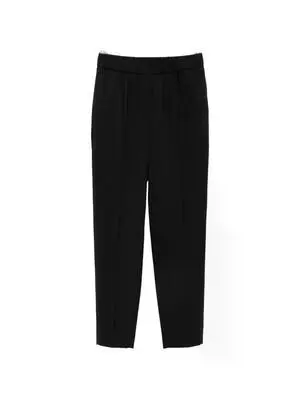 Peserico Elasticated Waistband Pressed-crease Trousers - Black