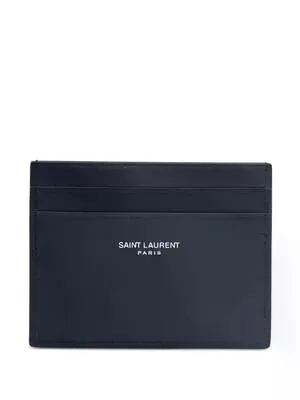 Saint Laurent Logo-print Card Holder - Blue
