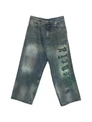 Balenciaga Faded-effect Wide-leg Jeans - Blue
