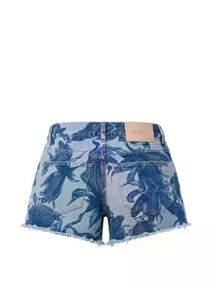 Loewe Floral Print Frayed Hem Shorts