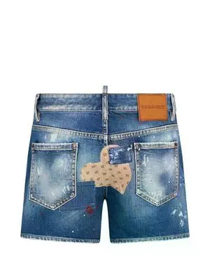 Dsquared2 Distressed Paint-splatter Shorts
