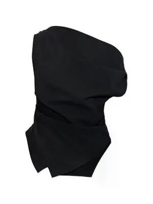 RÓHE Asymmetric Draped Top - Black