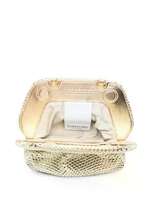 THEMOIRE Woven Effect Ruched Clutch Bag