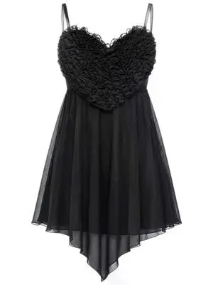 Dsquared2 Ruffled Sweetheart-neck Mini Dress - Black
