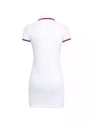 Dsquared2 Contrast-trim Polo-collar Cotton Mini Dress - White