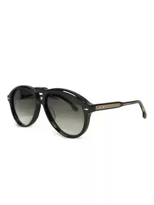 JACQUES MARIE MAGE Mage Pilot-frame Sunglasses - Black
