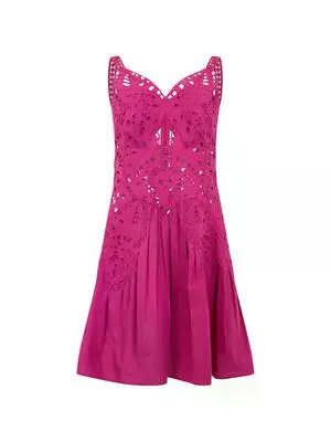 Alberta Ferretti Broderie Butterfly-motif Mini Dress - Pink