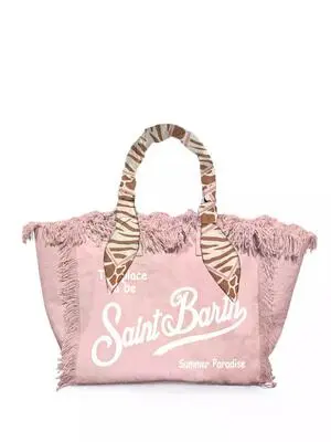 MC2 SAINT BARTH Vanity Foulard Fringed Tote Bag - Pink