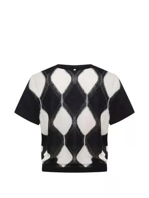 Lorena Antoniazzi Argyle Knit Short-sleeve Cardigan