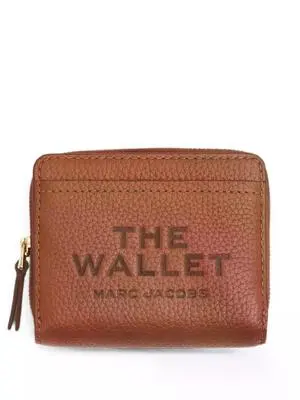 Marc Jacobs Logo-motif Grained-leather Wallet - Brown