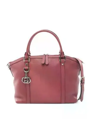 Gucci Interlocking G Leather Two-way Handbag - Red
