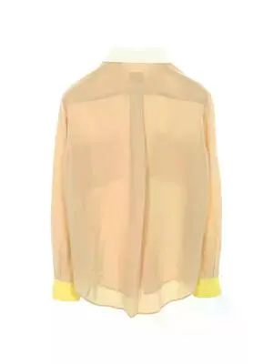 Burberry Logo Silk Shirt - Neutrals