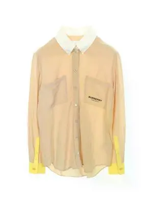 Burberry Logo Silk Shirt - Neutrals