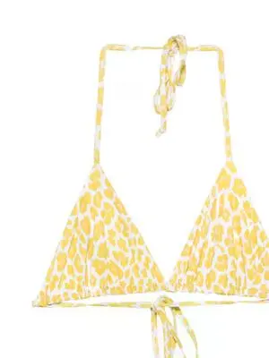 FISICO Halterneck Triangle Bikini With Leopard Print And Gold-tone Charms