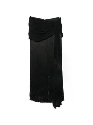 Cult Gaia Saman Fringe-trimmed Maxi Skirt - Black