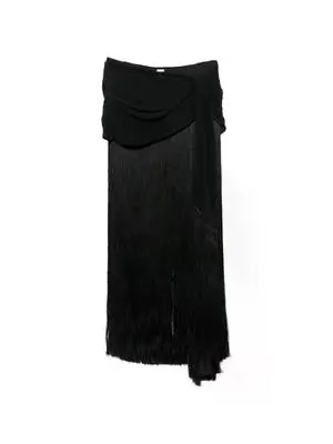 Cult Gaia Saman Fringe-trimmed Maxi Skirt - Black