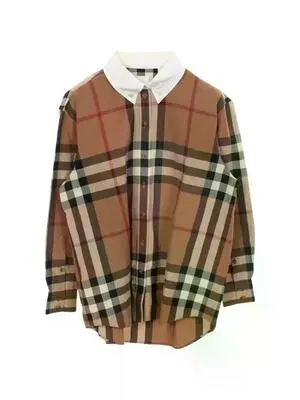 Burberry Check Button-down Shirt - Brown