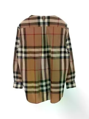 Burberry Check Pattern Cotton Button-down Shirt