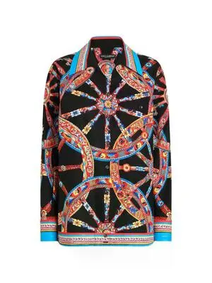 Dolce & Gabbana Carretto-print Poplin Hawaii Shirt - Black
