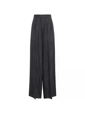 Max Mara Pinstriped Pleated Trousers - Grey