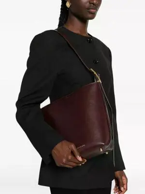 ANINE BING Elly Grained-leather Shoulder Bag
