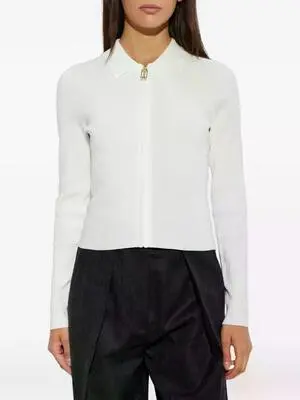 Victoria Beckham Mila Ribbed Zip-up Top