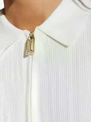 Victoria Beckham Mila Ribbed Zip-up Top