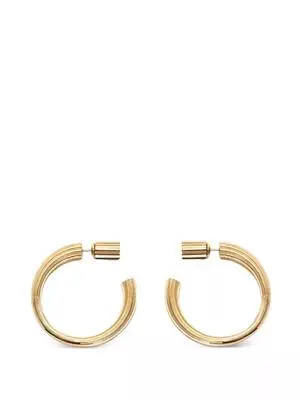 Victoria Beckham Tone Ribbed Cufflink Hoop Earrings