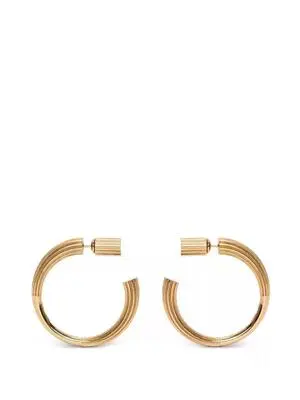Victoria Beckham Tone Ribbed Cufflink Hoop Earrings
