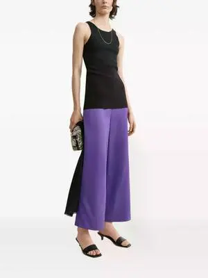 TOTEME Wide Leg Satin-effect Trousers - Black