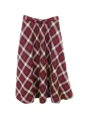 Dior Check 'n' Plaid Wool Skirt