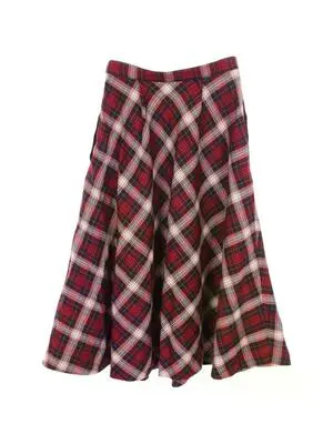 Dior Check 'n' Plaid Wool Skirt