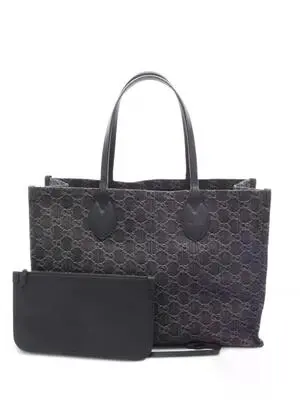 Gucci Ophidia Gg Denim Tote Bag - Grey