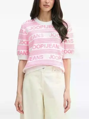 JOOP! Karie Logo-pattern Striped T-shirt - White