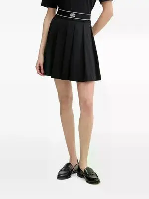 JOOP! Taria Pleated Logo-waistband Mini Skirt - Black