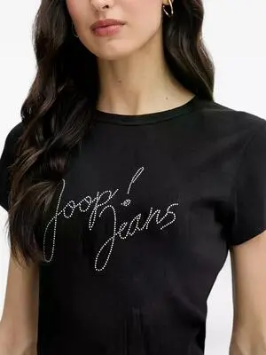 JOOP! Tineta Rhinestone-logo Ribbed T-shirt