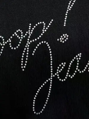 JOOP! Tineta Rhinestone-logo Ribbed T-shirt