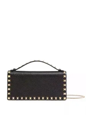 Valentino Garavani Rockstud Grained-leather Cross Body Bag - Black