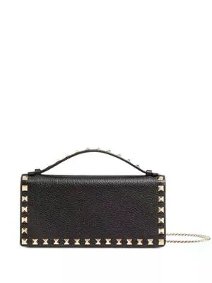 Valentino Garavani Rockstud Grained-leather Cross Body Bag - Black