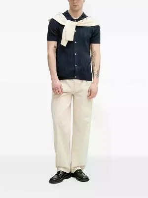 JOOP! Tristao Chevron-knit Short-sleeve Shirt - Blue