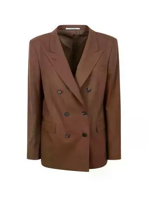 Tagliatore Double-breasted Peak-lapels Jacket - Brown